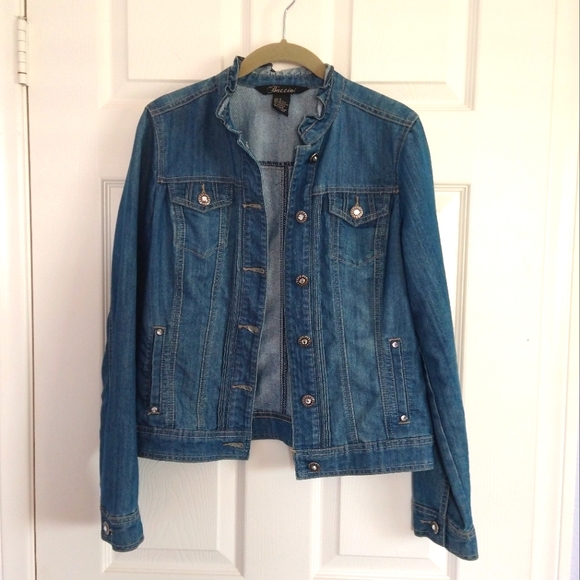 Baccini | Jackets & Coats | Baccini Denim Jean Jacket Rhinestone ...